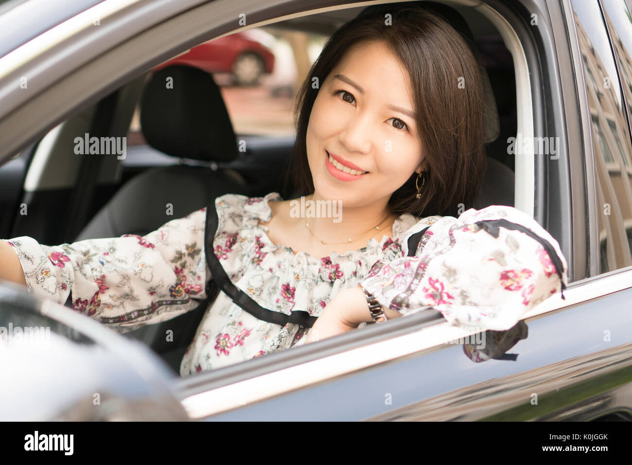 asian girl and car Stock Photo - Alamy