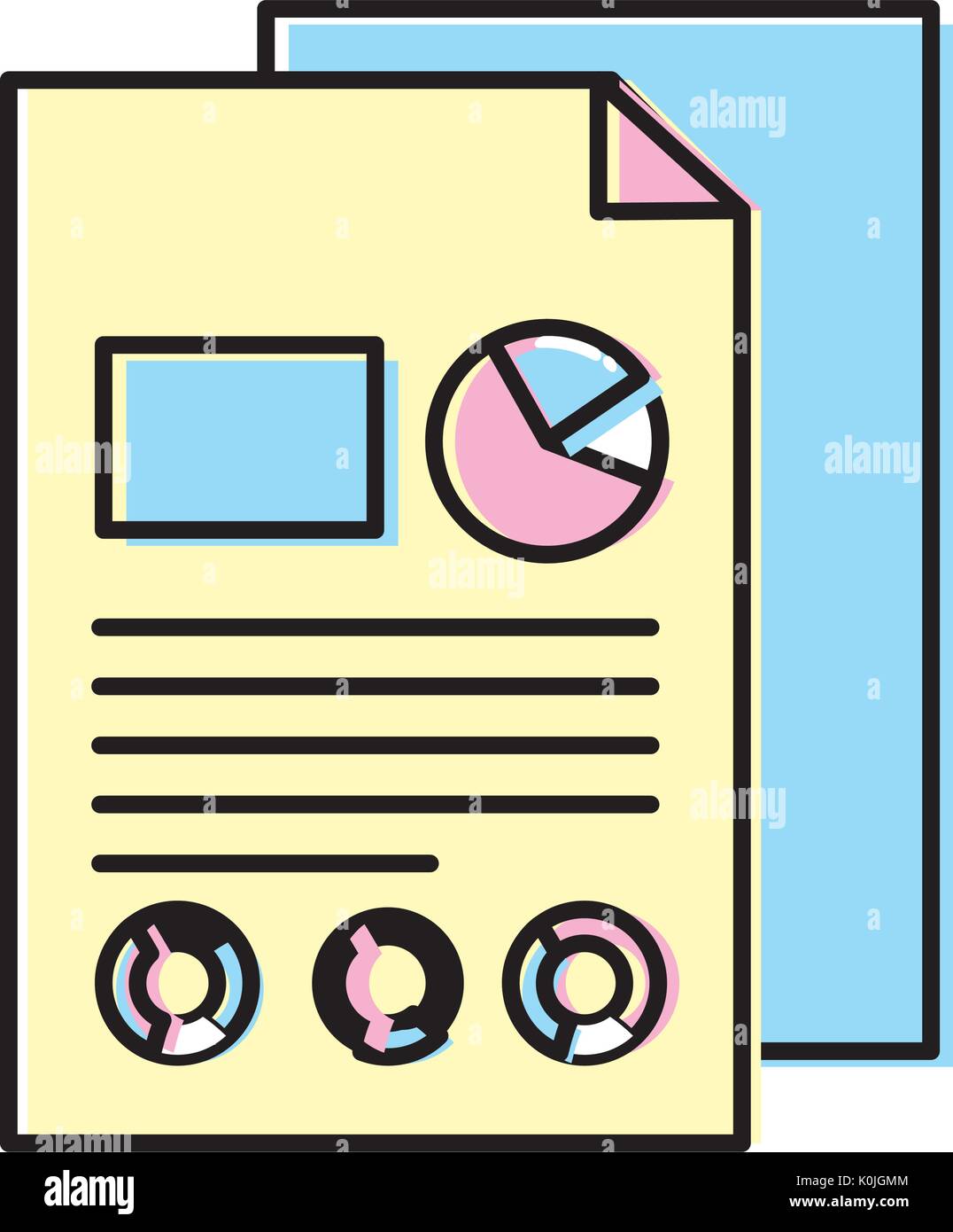 business documents with statistics diagram graphy Stock Vector Image ...