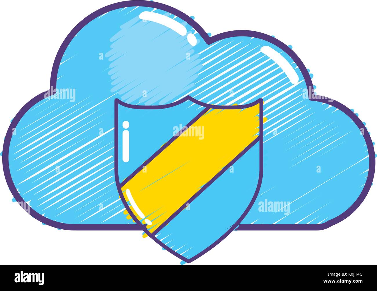 cloud data center with security shield Stock Vector Image & Art - Alamy