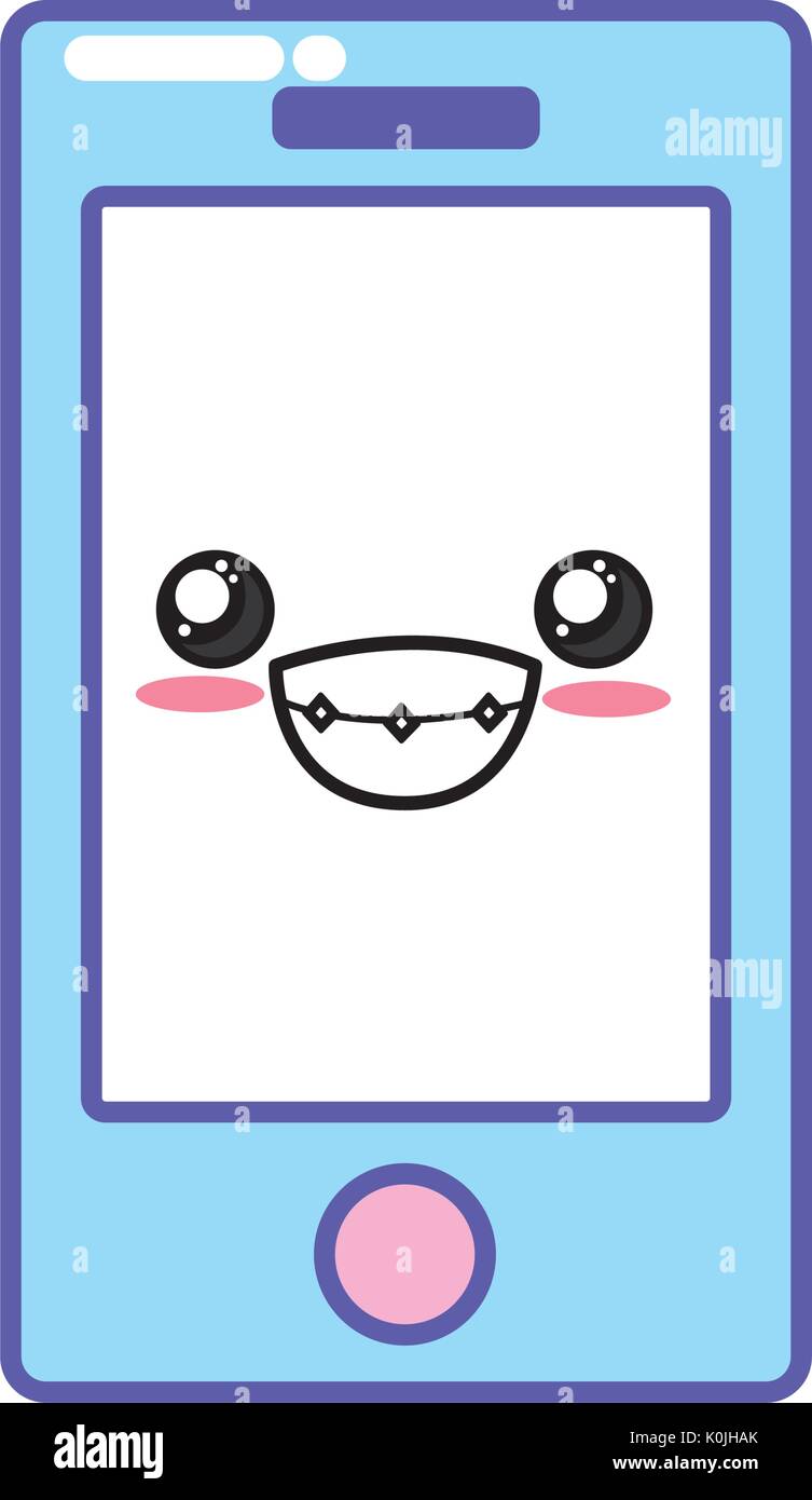 kawaii cute funny smartphone technology Stock Vector Image & Art - Alamy