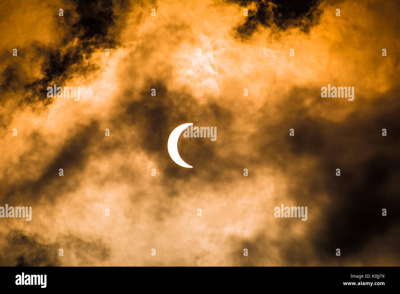 The sun over Nashville, Tennessee just prior to totality of the solar ...