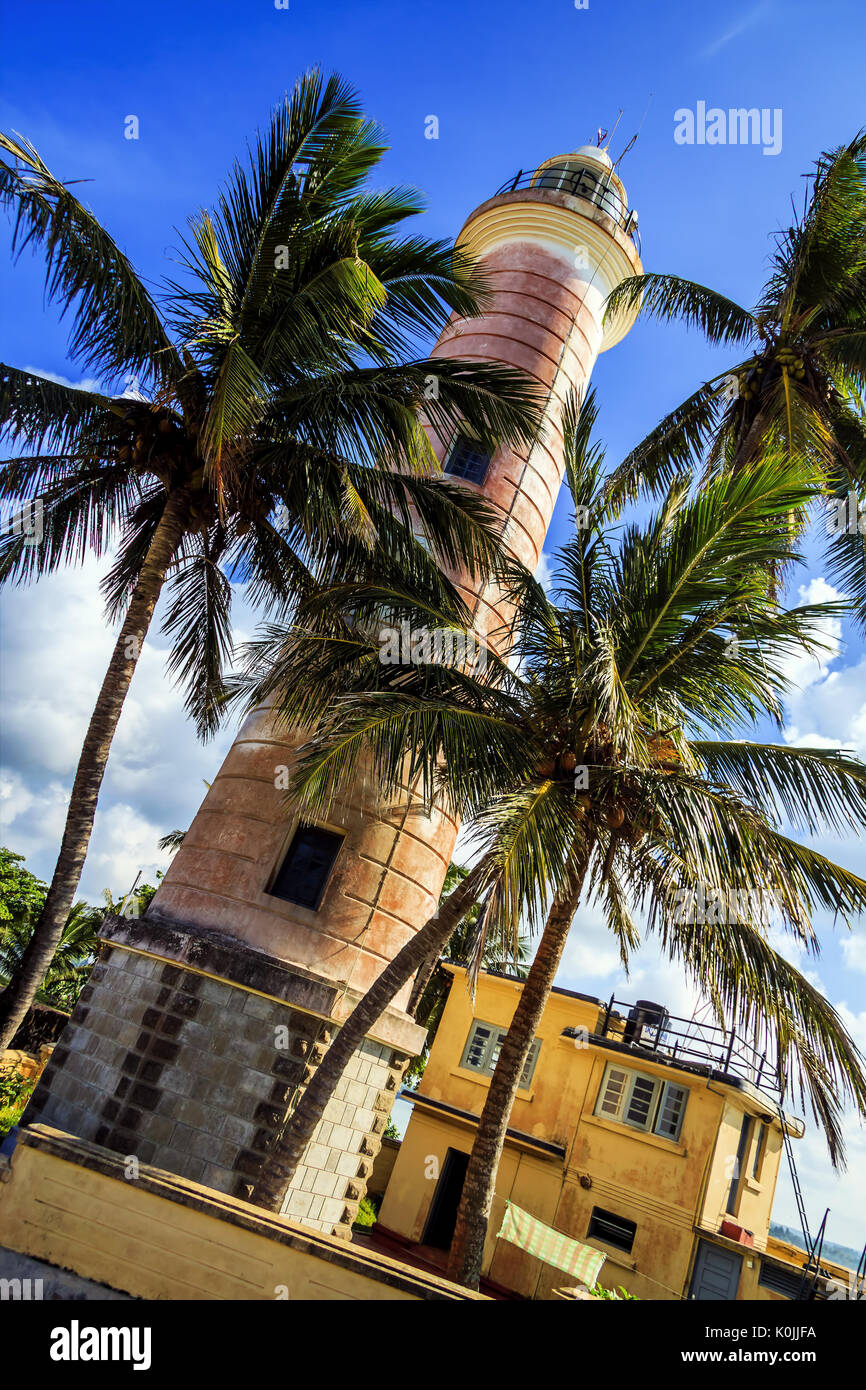 Lighthouse in fort Gale at Sri Lanka seascape. Shift horizon Stock ...