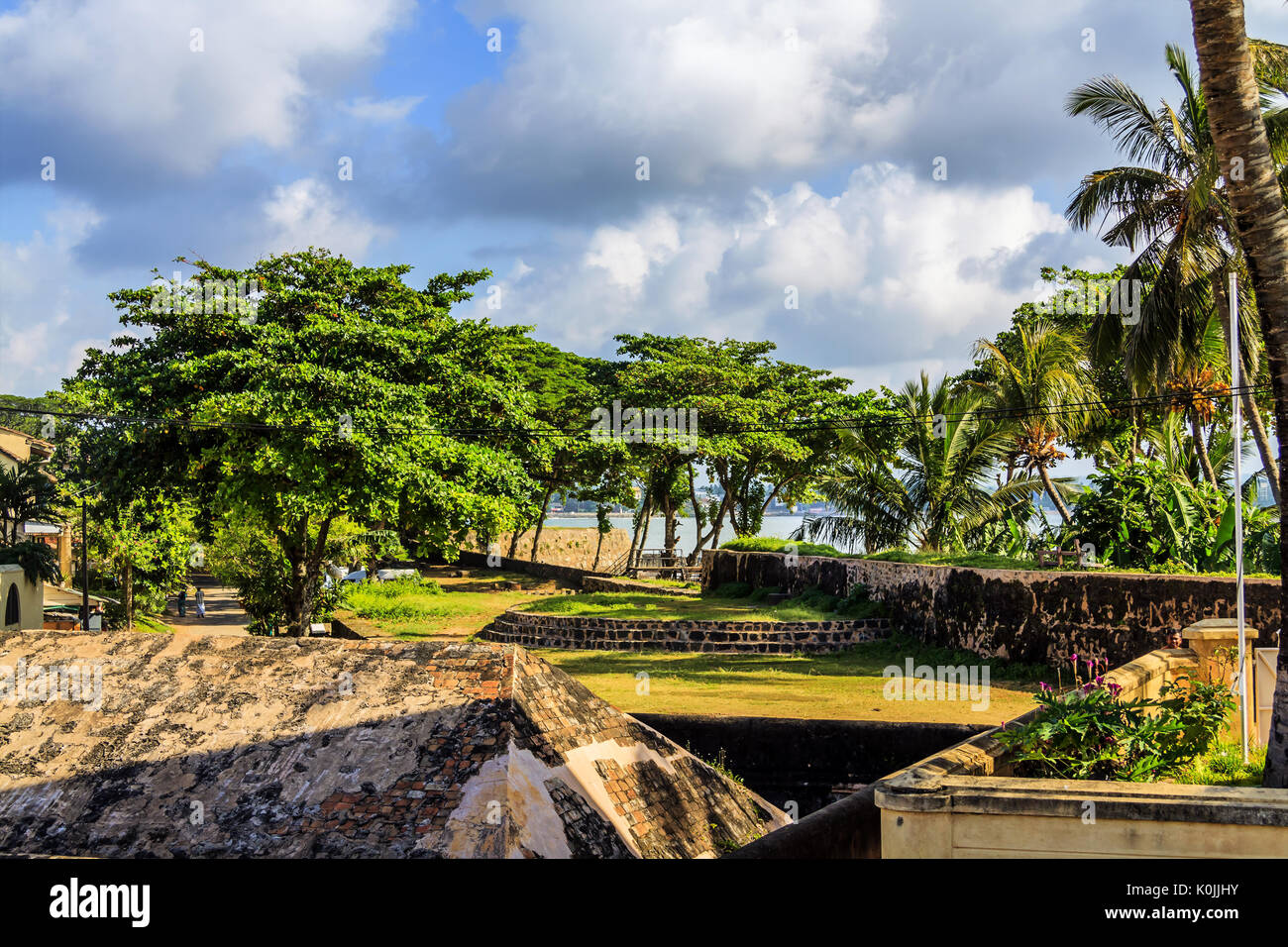 The park in Fort Gale at Sri Lanka. Horizontal orientation Stock Photo ...