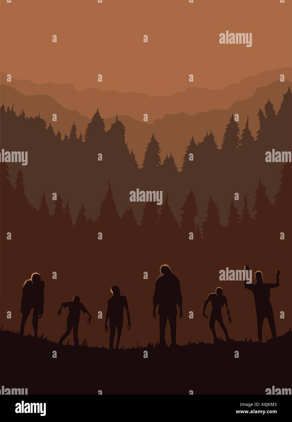 Zombie-Horde-Silhouette