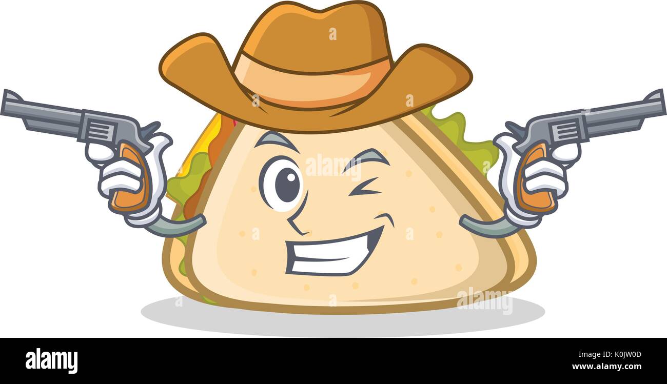 Cowboy sandwich character cartoon style Stock Vector Image & Art - Alamy