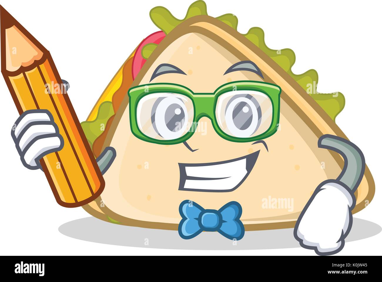 Student with pencil sandwich character cartoon style Stock Vector Image ...