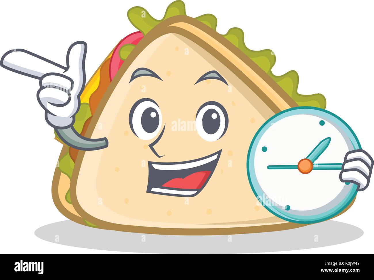 With clock sandwich character cartoon style Stock Vector Image & Art ...
