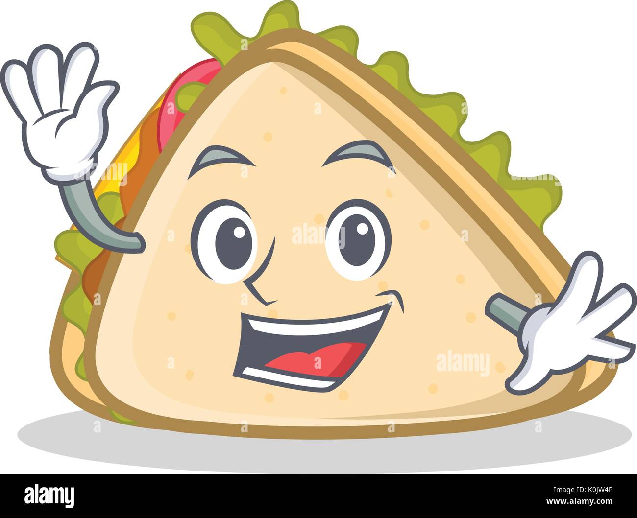 Waving sandwich character cartoon style Stock Vector Image & Art - Alamy