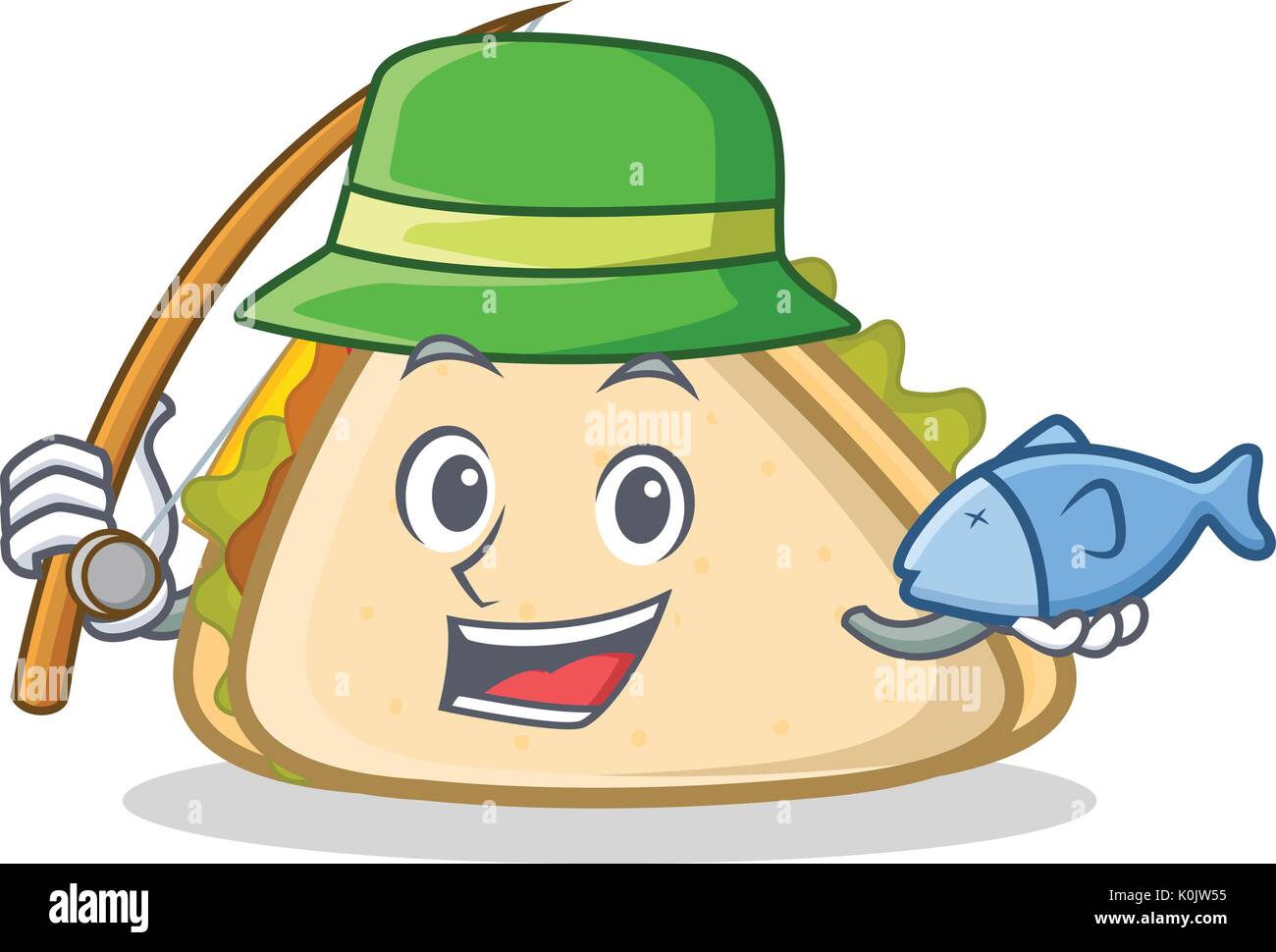 Fishing sandwich character cartoon style Stock Vector Image & Art - Alamy