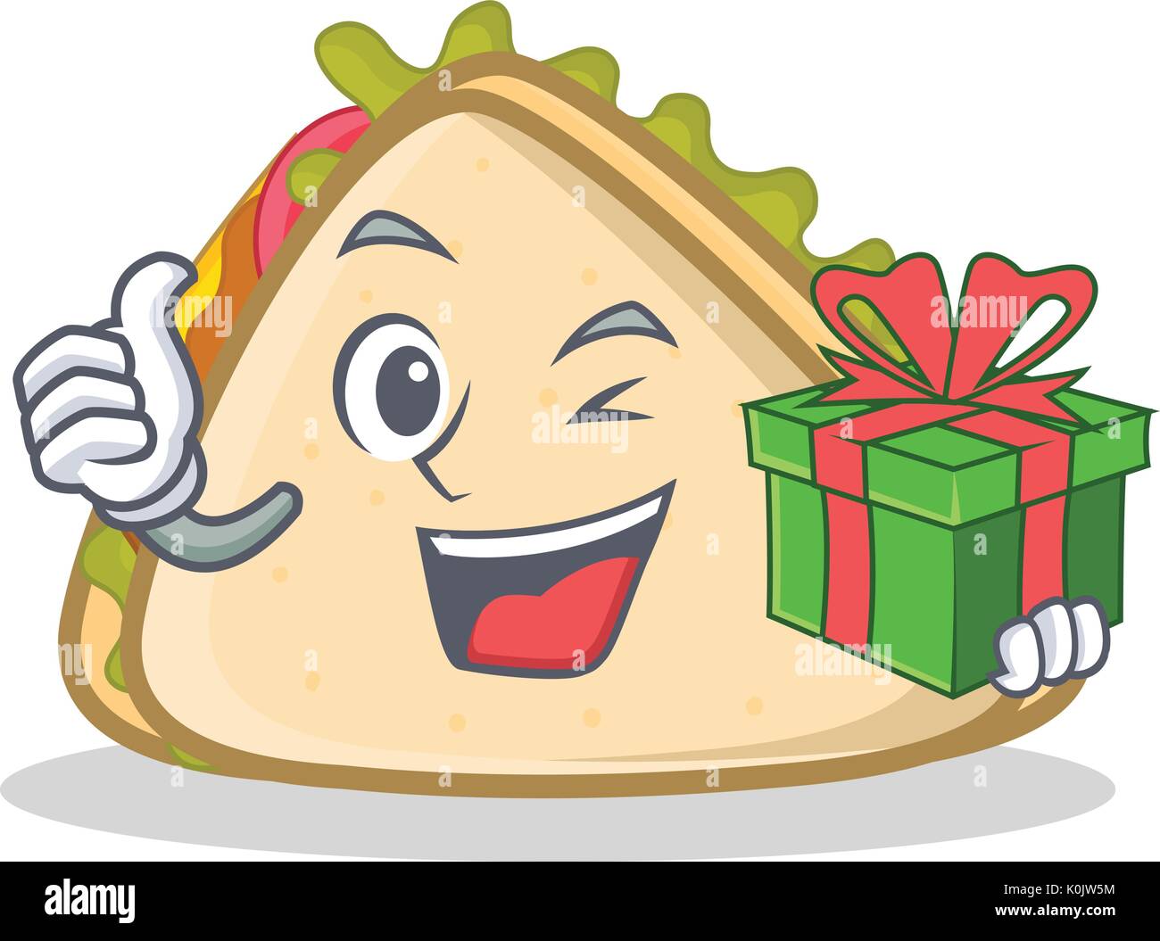 sandwich character cartoon style with gift Stock Vector Image & Art - Alamy