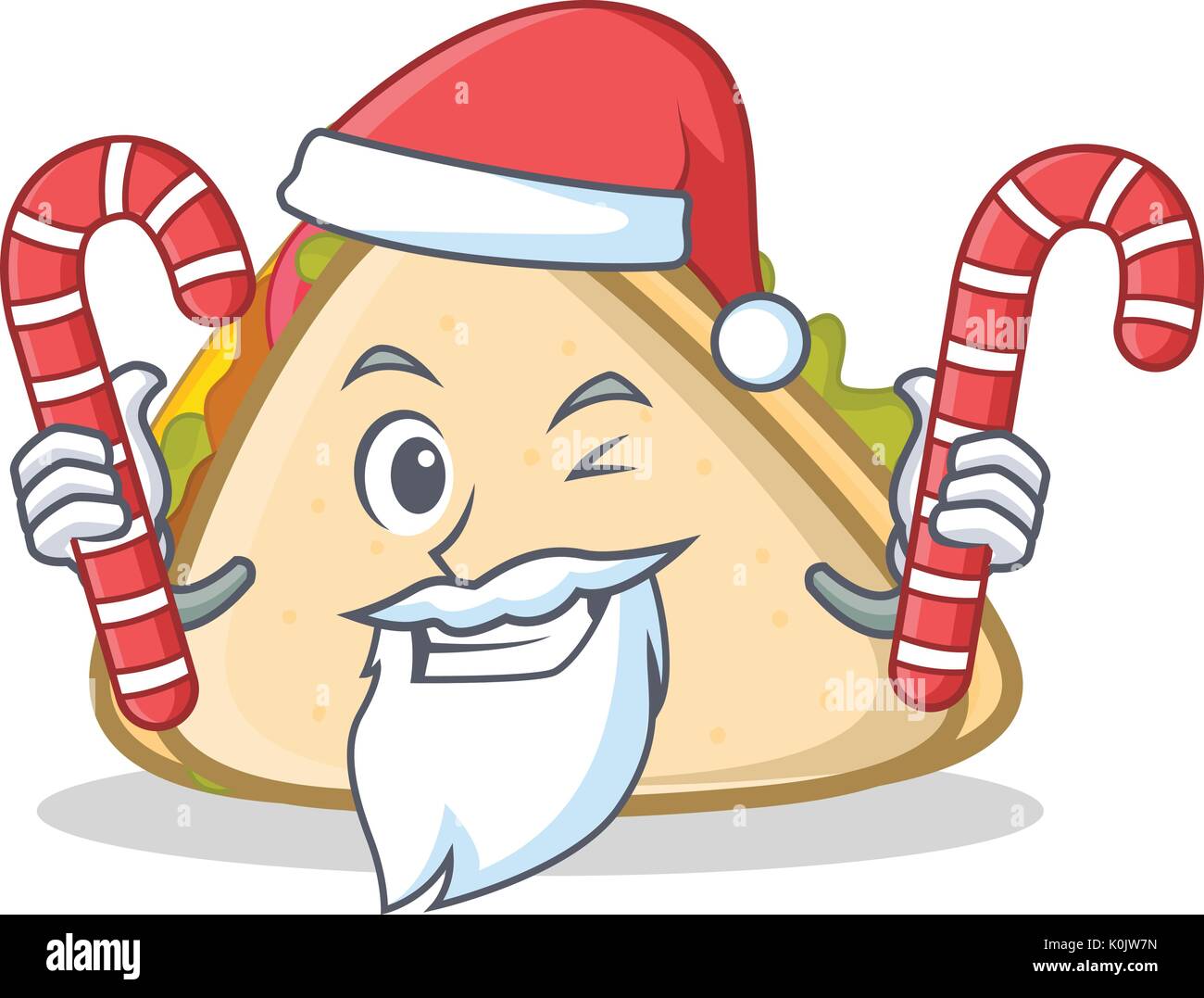 Santa with candy sandwich character cartoon style Stock Vector Image ...