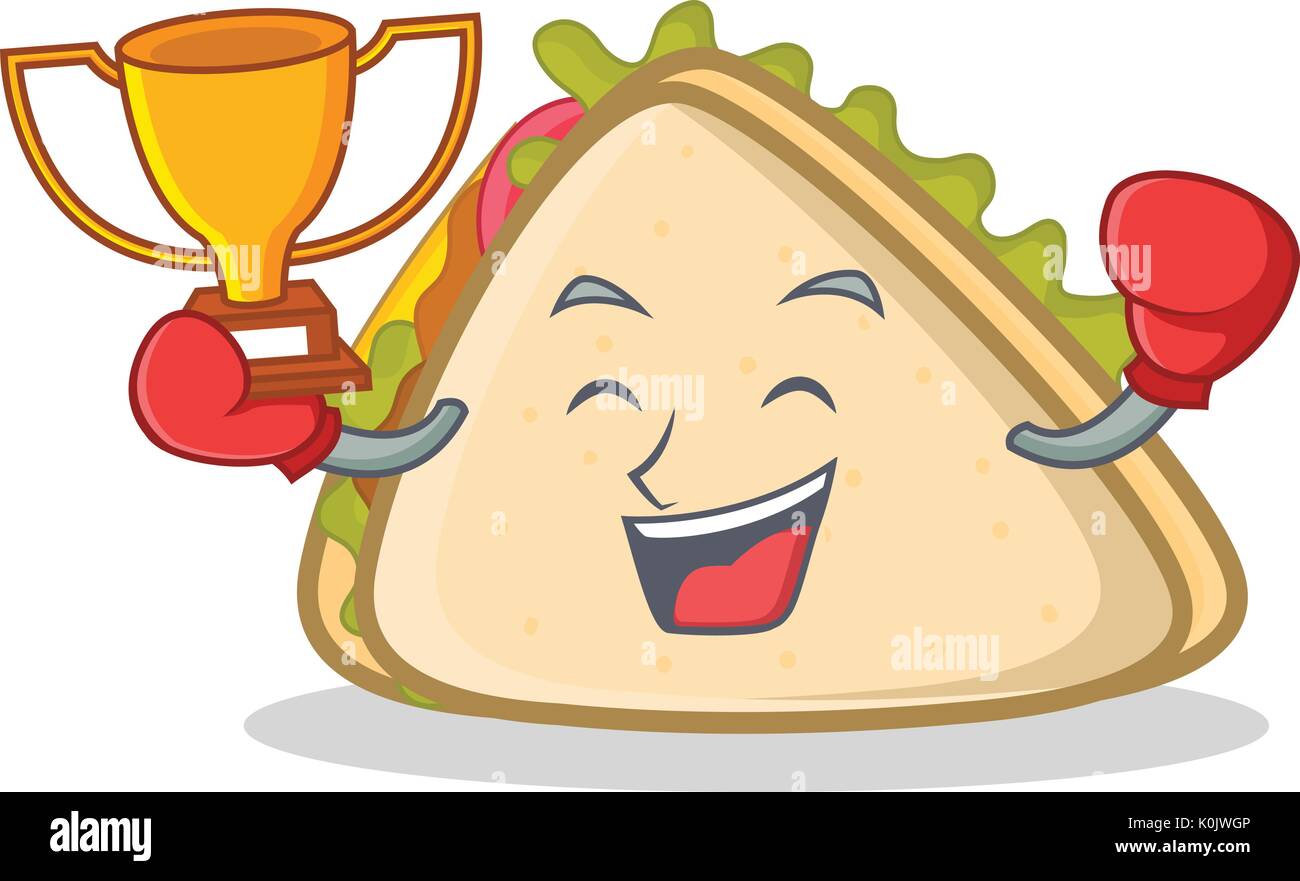 Boxing winner sandwich character cartoon style Stock Vector Image & Art ...