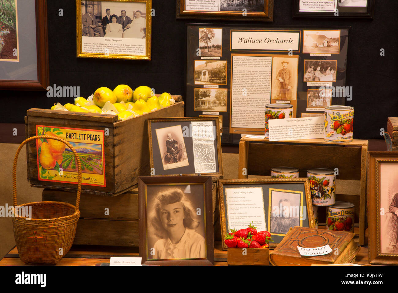 Wallace Orchards display, Polk County Museum, Rickreall, Oregon Stock ...