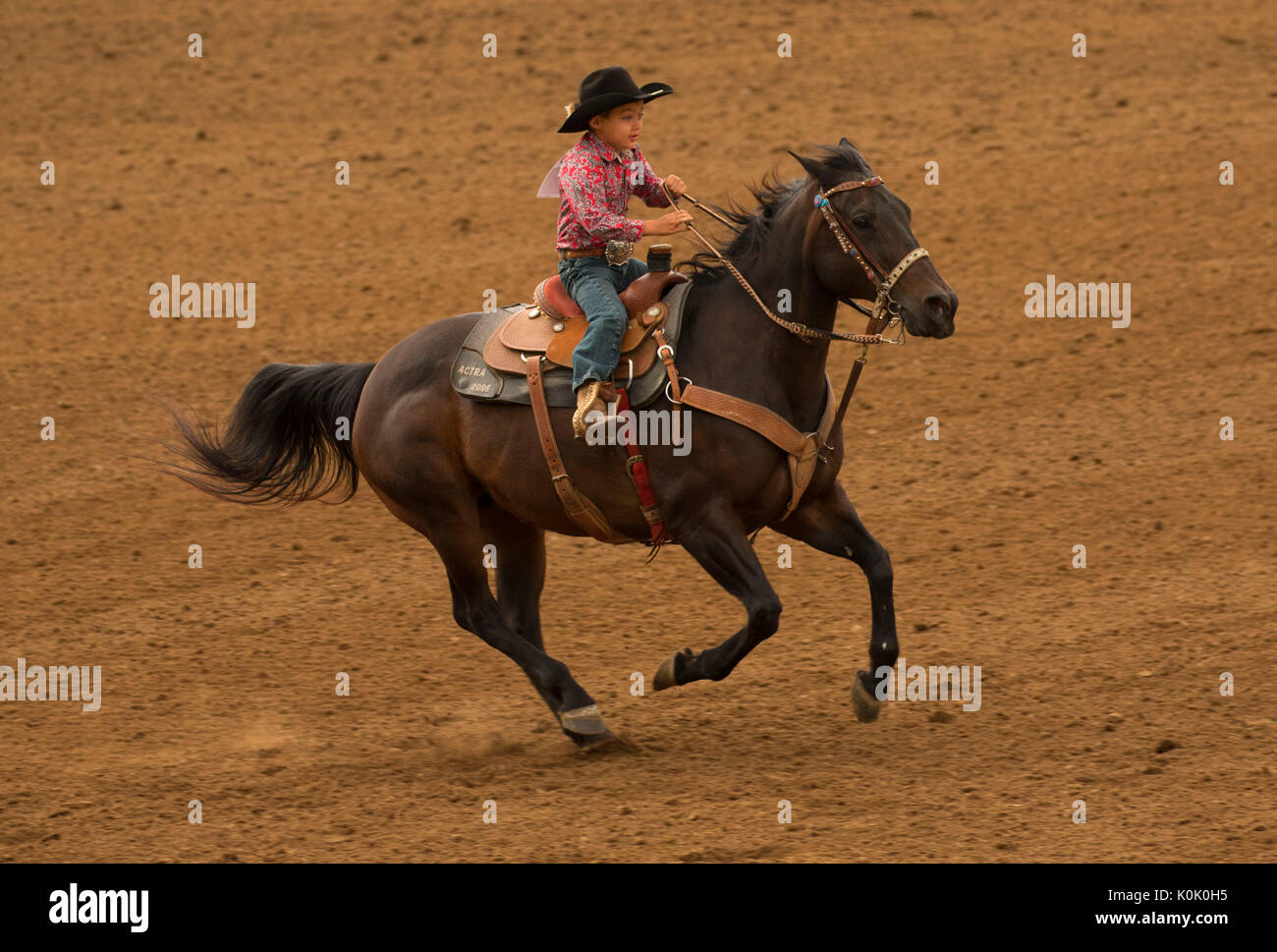 Barrel racing, St Paul Junior Rodeo, St Paul, Oregon Stock Photo - Alamy