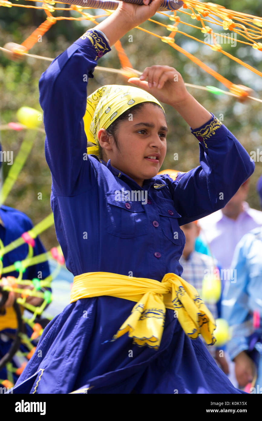 Sikh teen doing Gatka, Sikh Day Parade, Salem, Oregon Stock Photo - Alamy