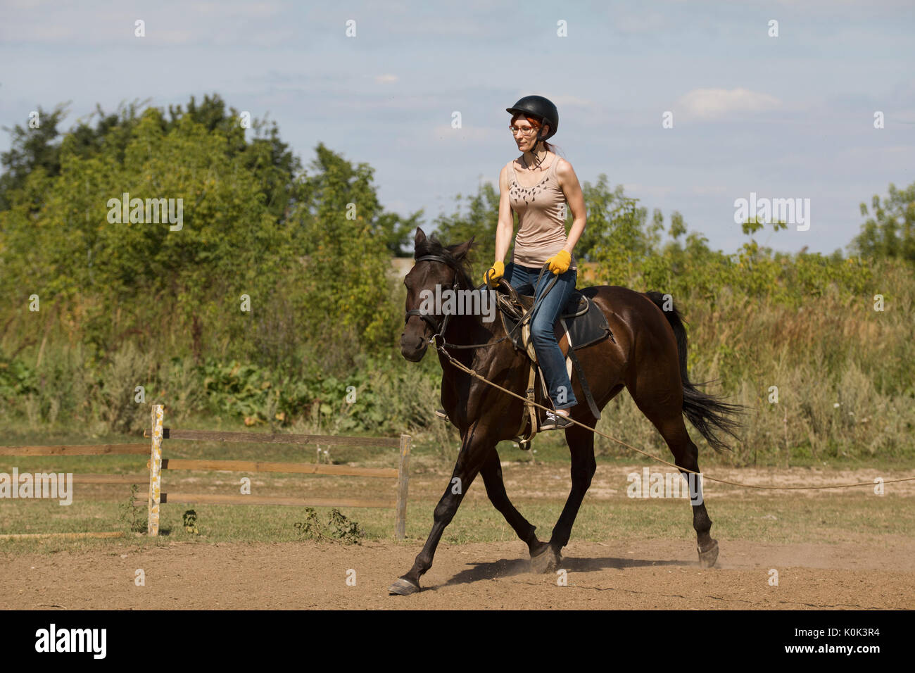 Woman horseriding lifestyle hi-res stock photography and images - Alamy