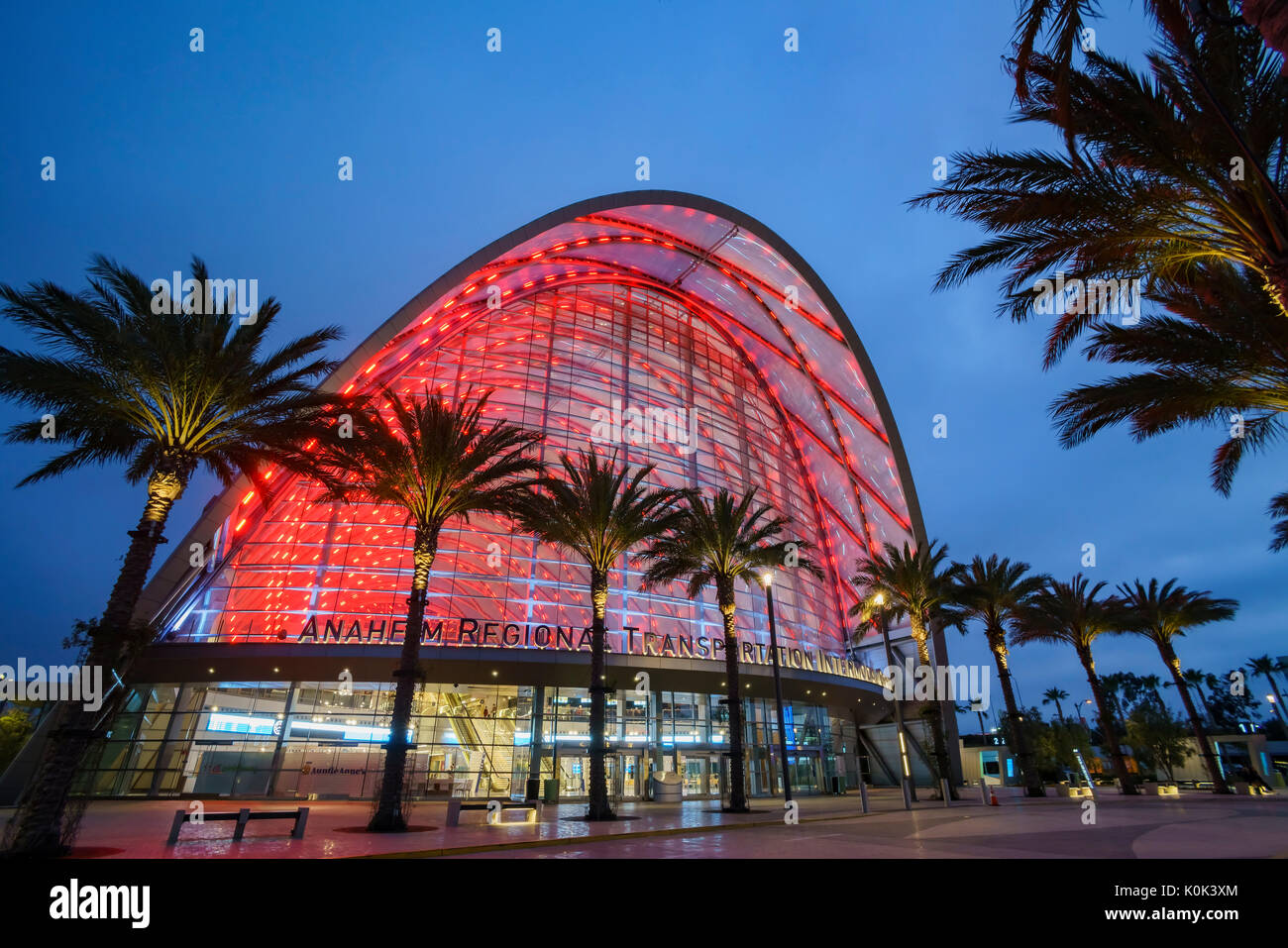 Anaheim, JUN 3: The beautiful Anaheim Regional Intermodal Transit ...