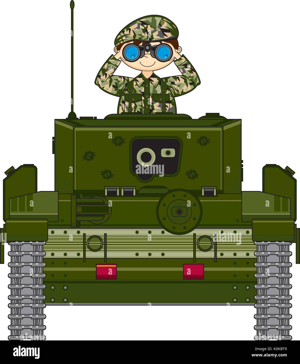Militaire Tank Cartoon Military Tank. Vector Illustration In Flat