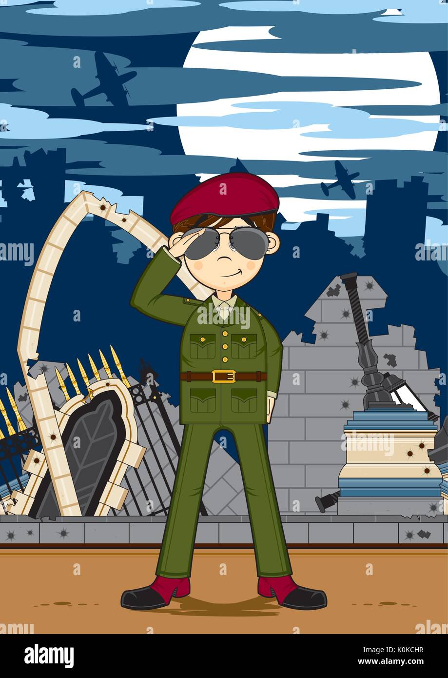 Saluting cartoon soldier hi-res stock photography and images - Alamy
