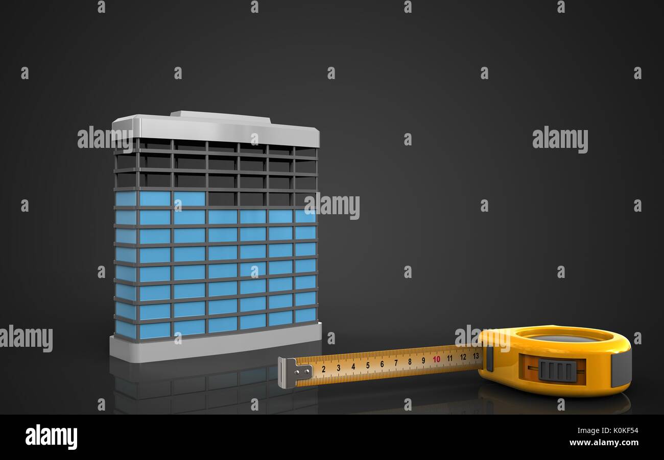 3d illustration of building construction over black background Stock ...