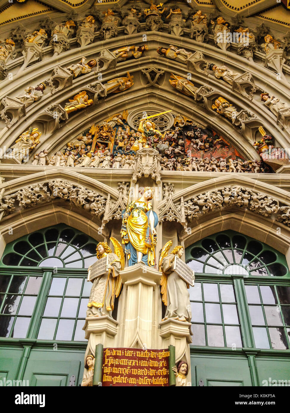 the remarkable sculpture, the Last Judgment, carved over the main ...