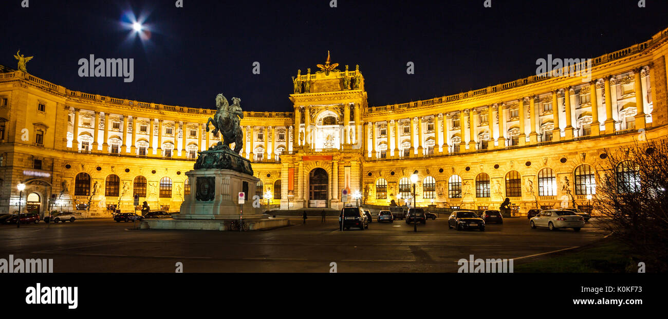 The Night Scene of the Equestrian Statue of Austrian Hero: Prince ...