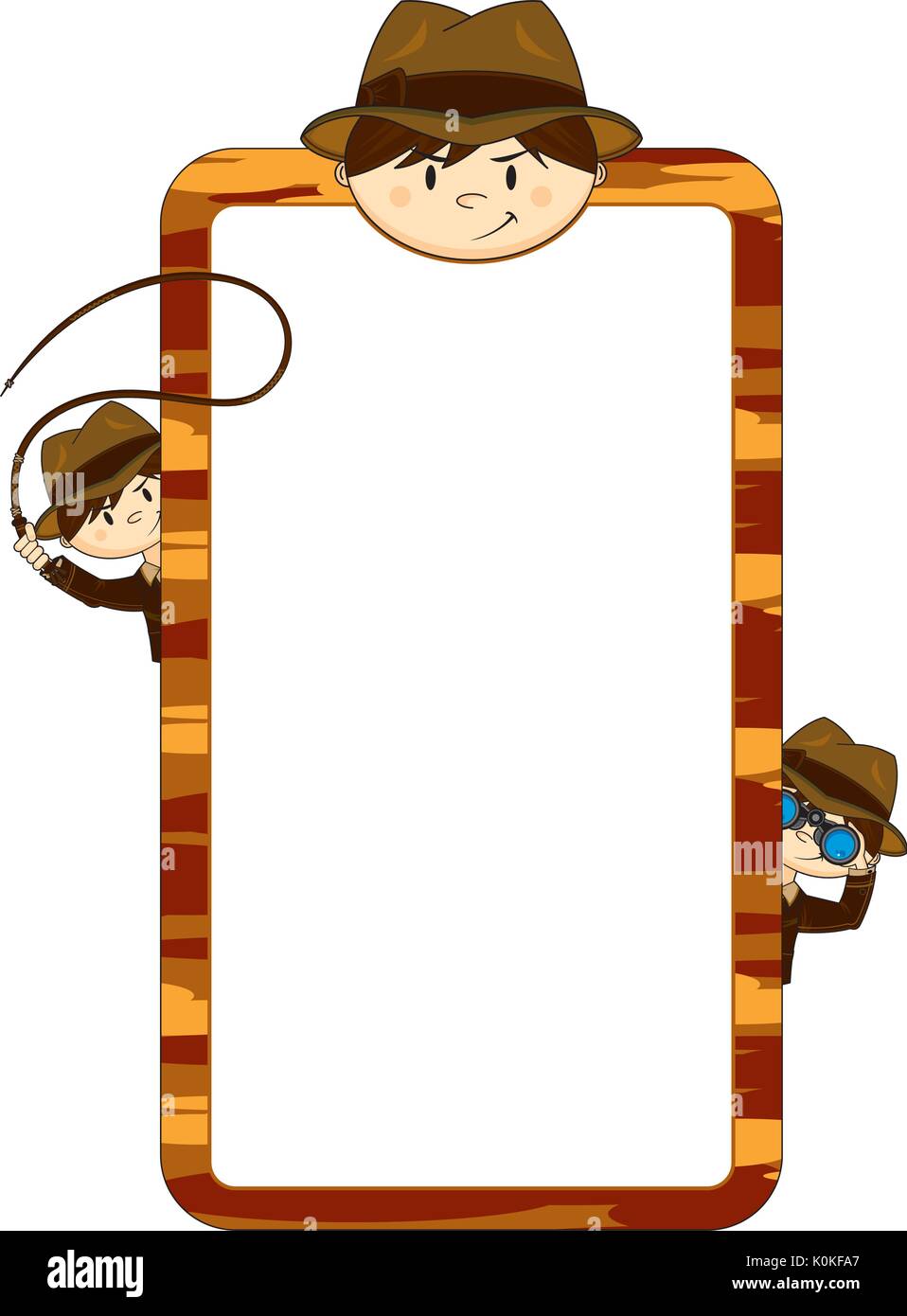 Cute Cartoon Explorer Character Illustration Stock Vector Image & Art ...