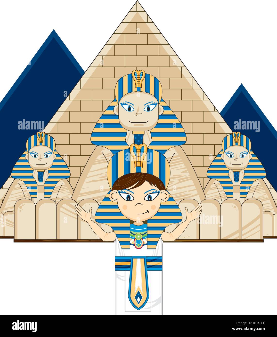 Cartoon Ancient Egyptian Sphinx of Giza Vector Illustration Stock ...