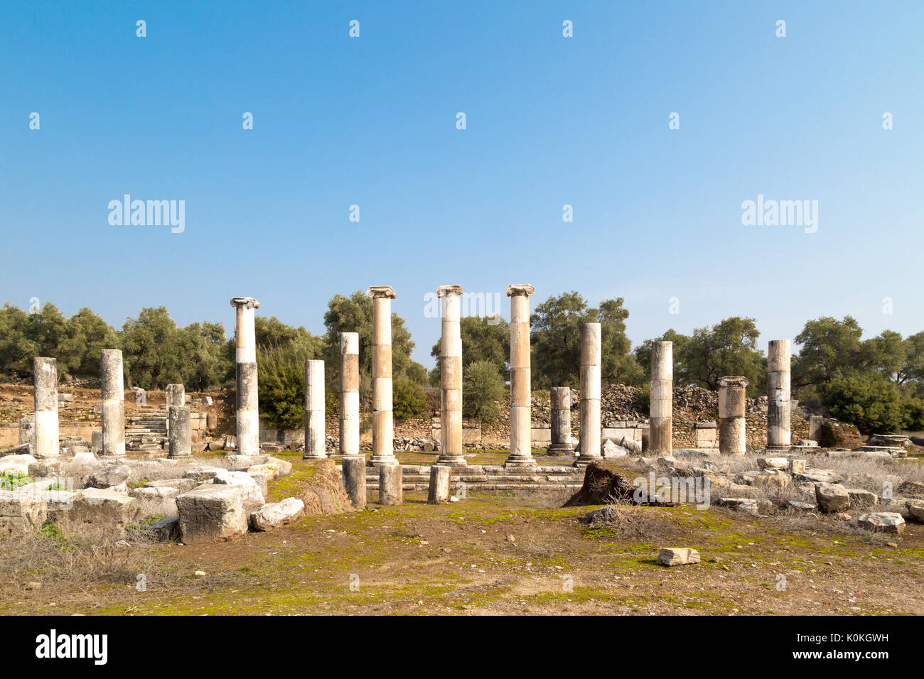 Historical heritage, agora of Nysa ancient city in Aydin, Turkey Stock ...