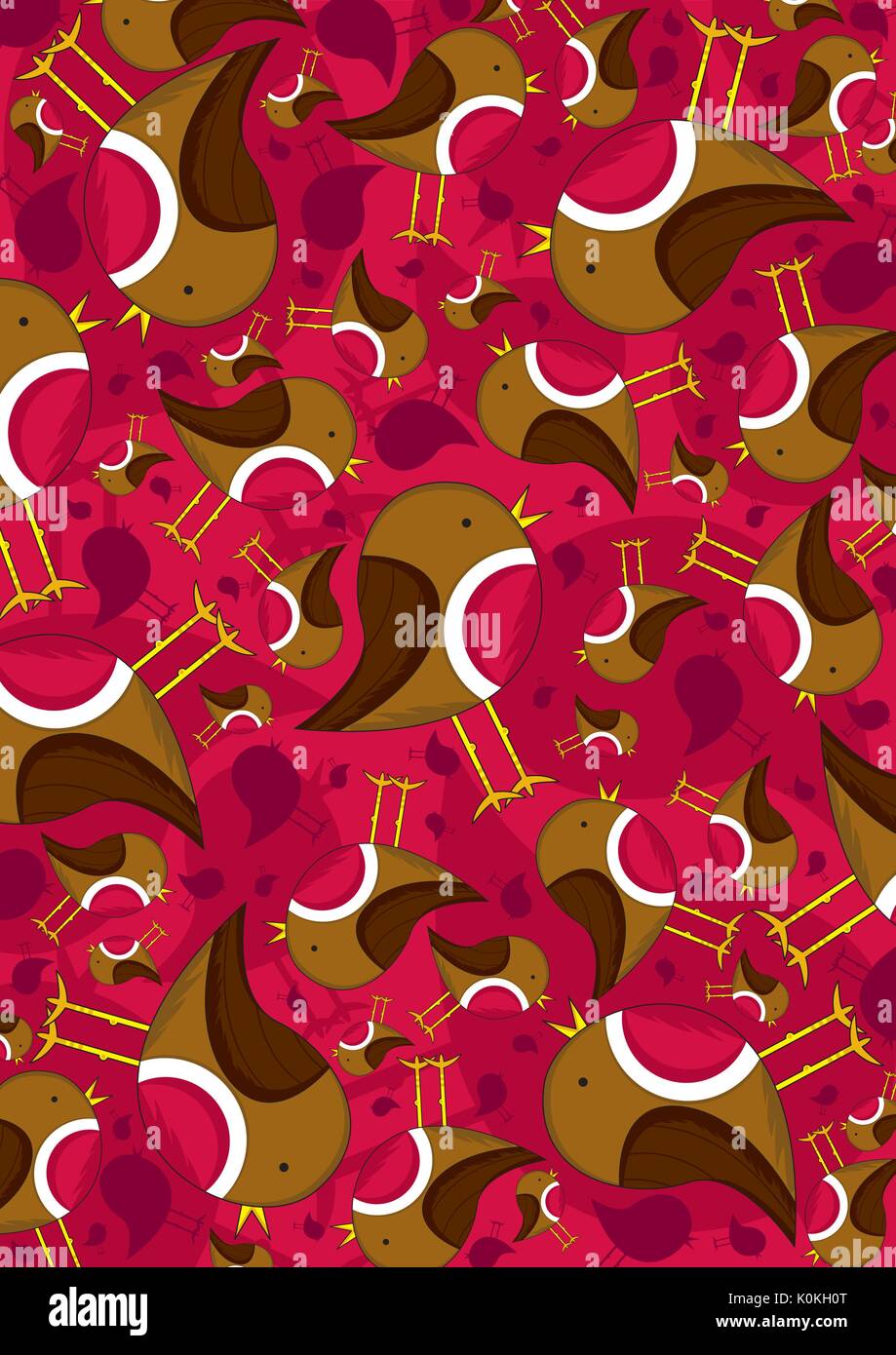 Cute Cartoon Robin Pattern Stock Vector Image & Art - Alamy