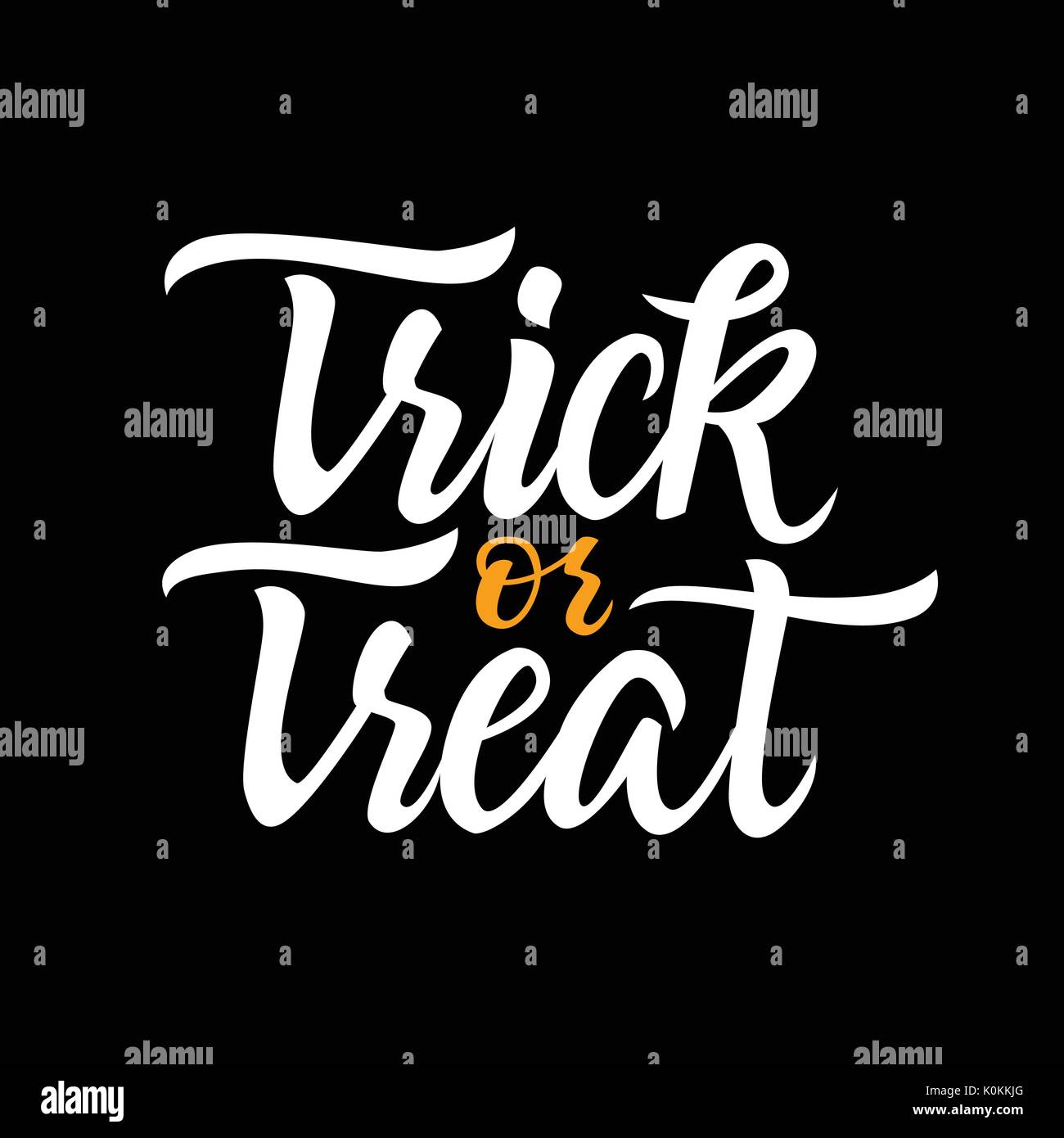 Trick or Treat - vector drawn brush lettering Stock Vector Image & Art ...