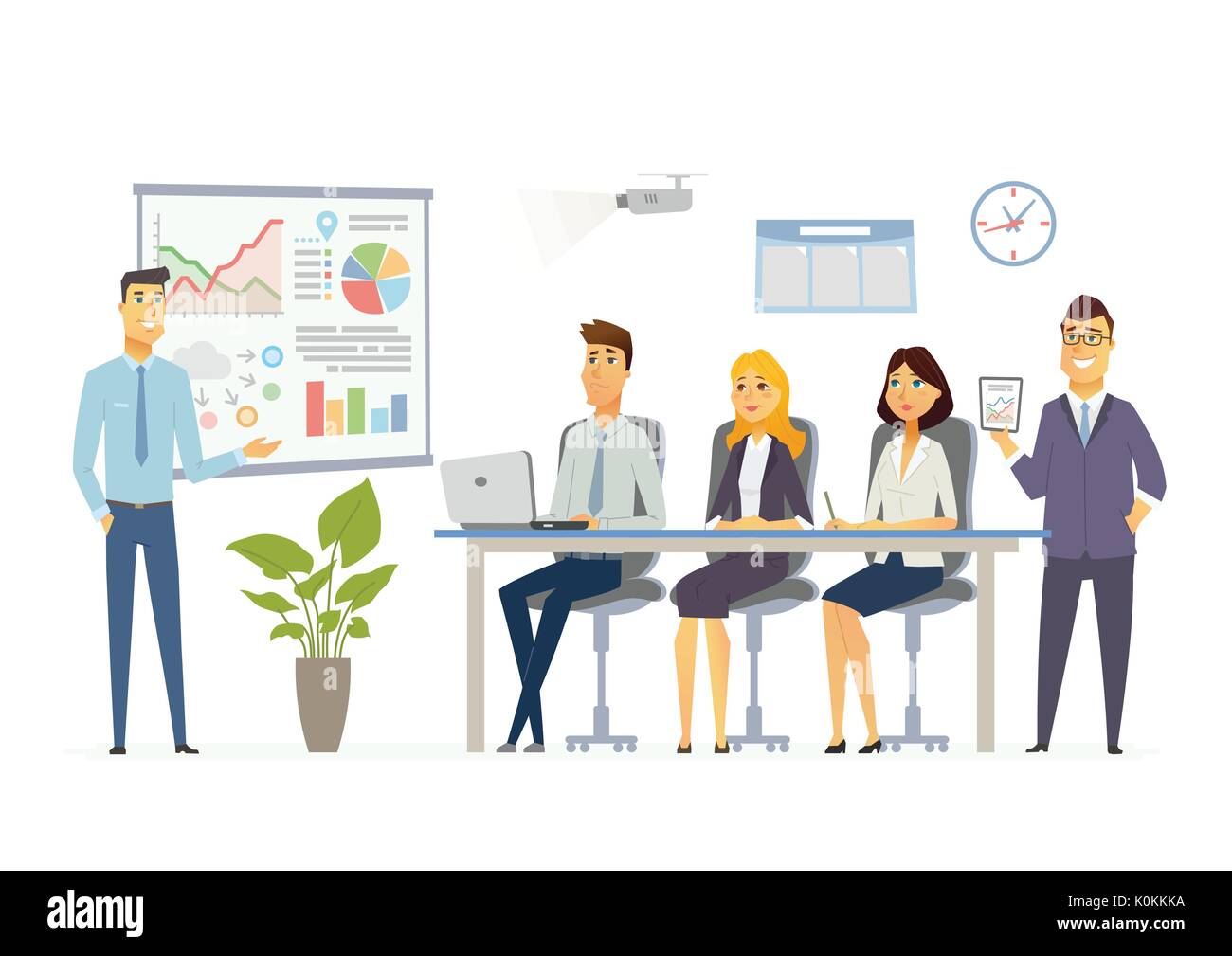 Business Meeting - modern vector cartoon characters illustration Stock ...