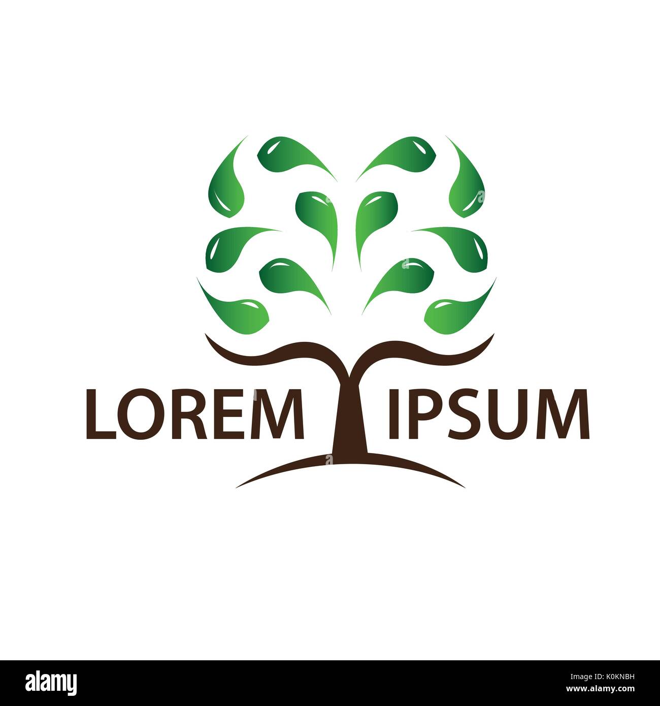 abstract tree with stylish leaves, illustration design, isolated on ...