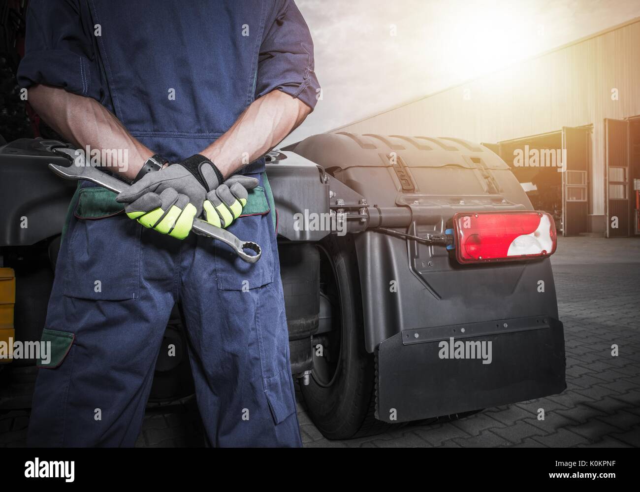 Mechanic repairing tractor hi-res stock photography and images - Alamy