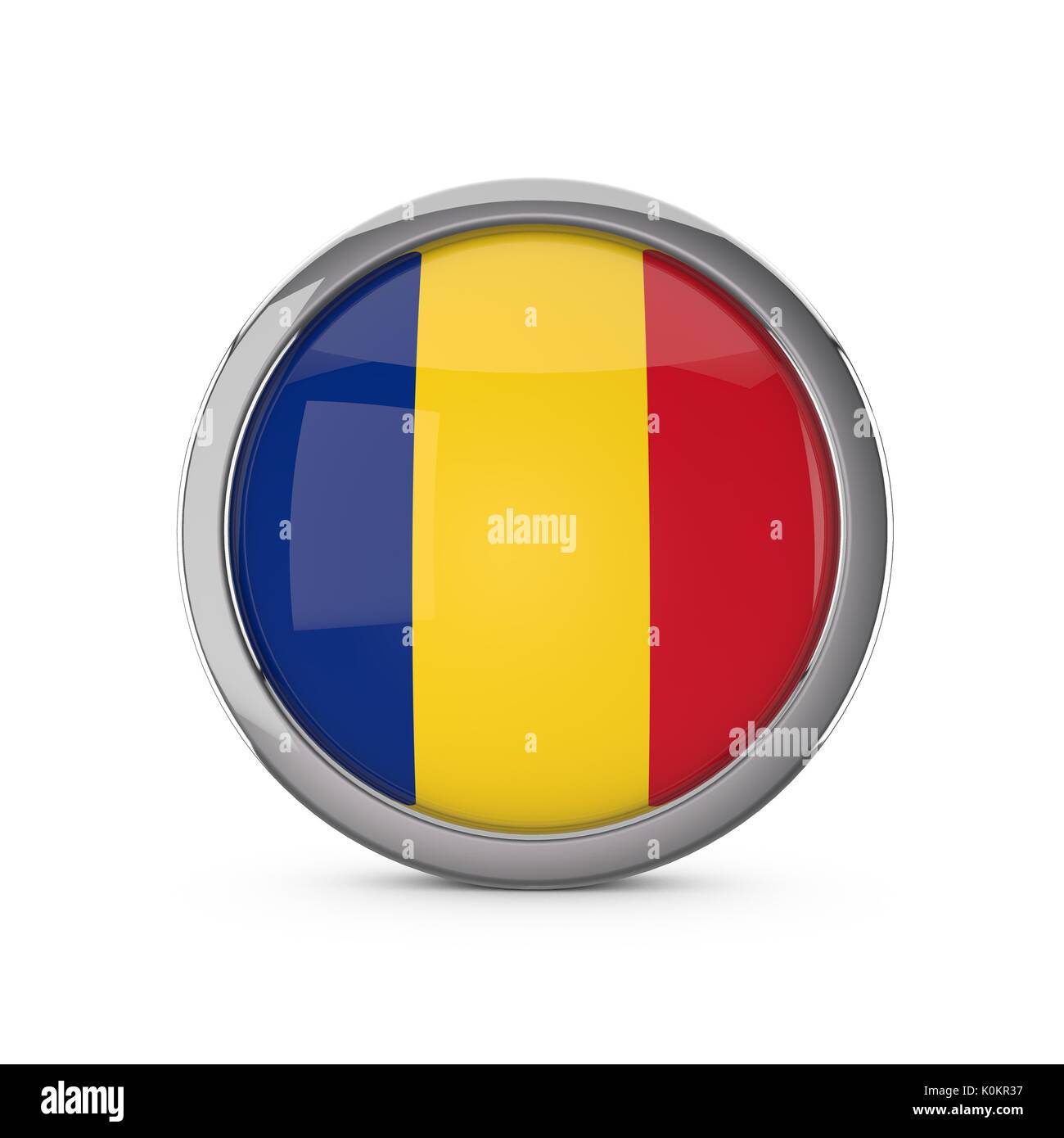 Romania flag round icon Cut Out Stock Images & Pictures - Alamy