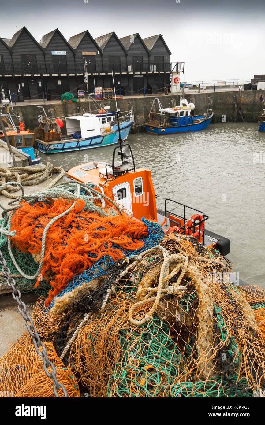 Fishing nets at harbour Stock Photo - Alamy