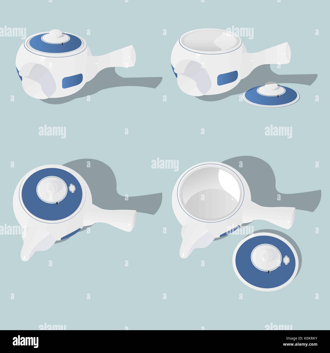 Japanese tradition green tea collection. Set of pot vector illustration ...