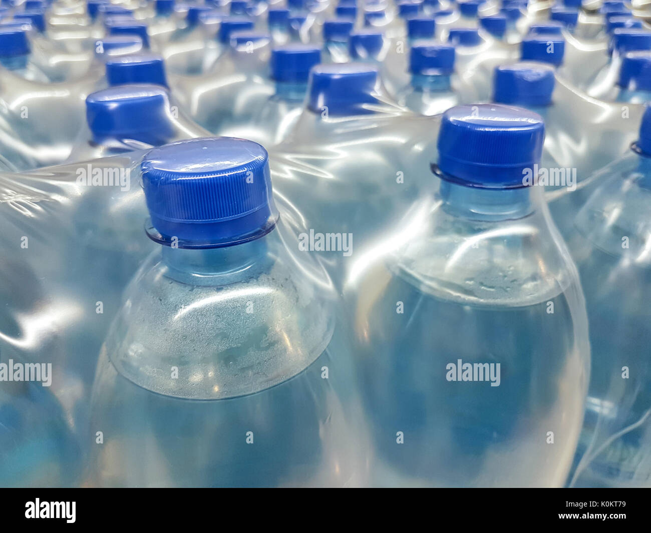 Production and packaging of mineral water in pet bottles Stock Photo ...