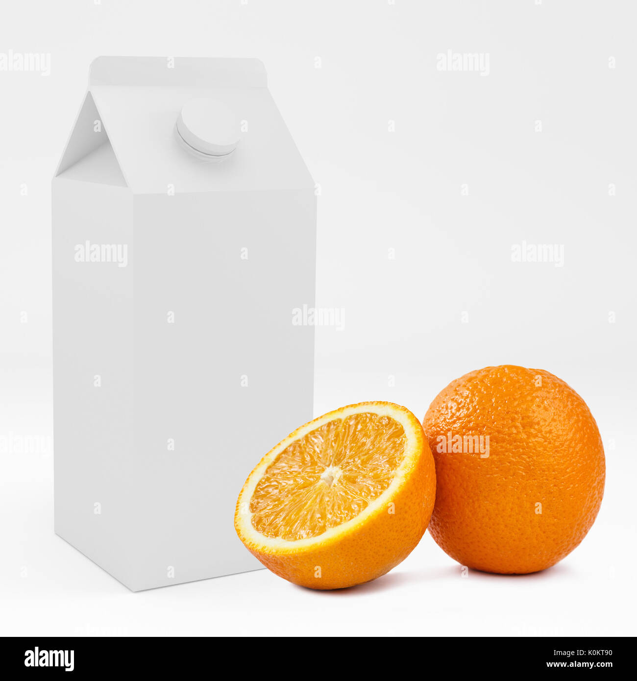 3D carton box with orange fruit. 3D rendering Stock Photo - Alamy
