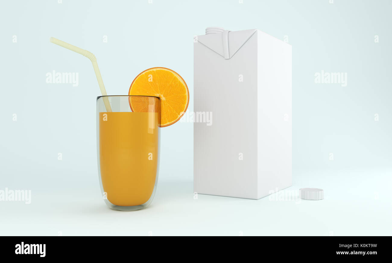 3D carton box with orange fruit. 3D rendering Stock Photo - Alamy