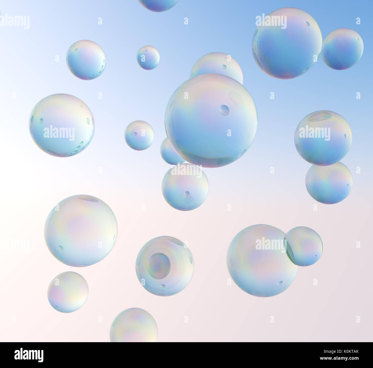 3D blue soap bubbles. 3D rendering Stock Photo - Alamy