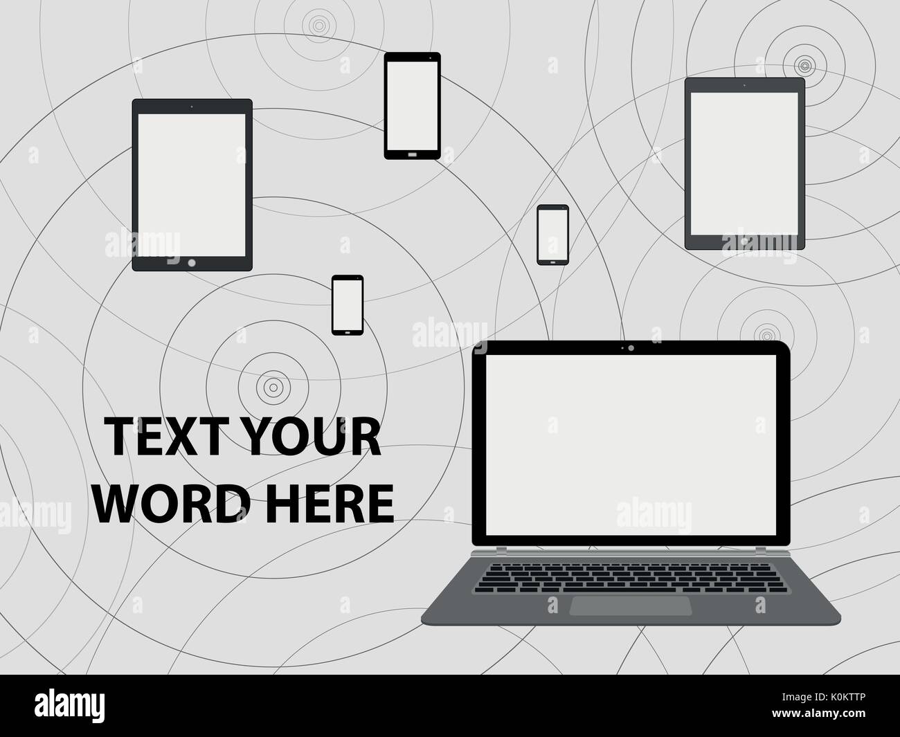 Abstract of networking by computer, tablet and mobile phone. Background ...
