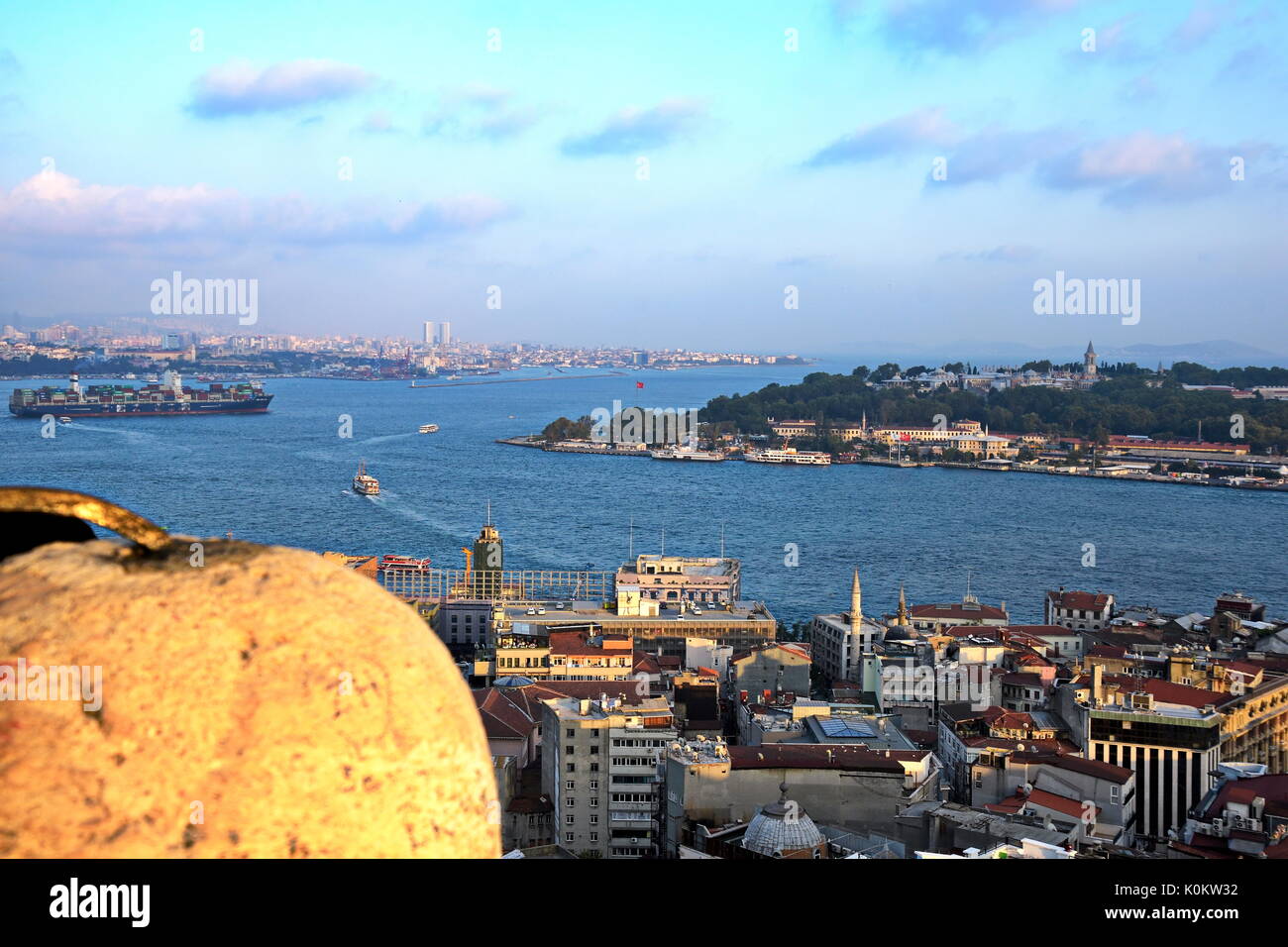 Istanbul old city skyline from top of Galata tower, Fatih, Istanbul ...