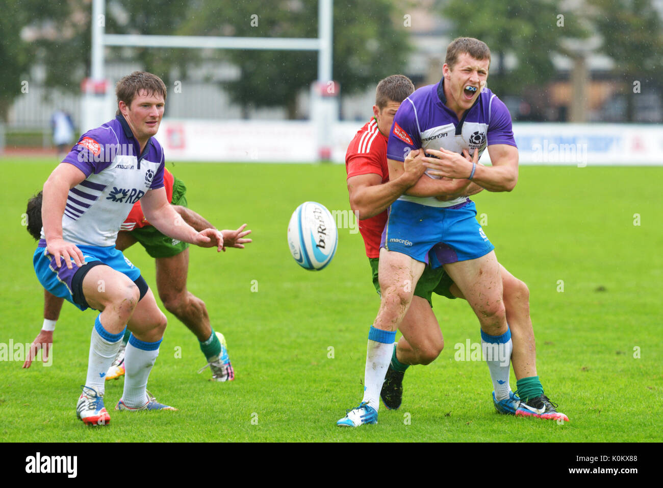 Moscow, Russia - June 28, 2014: Match between Scotland (white and blue ...