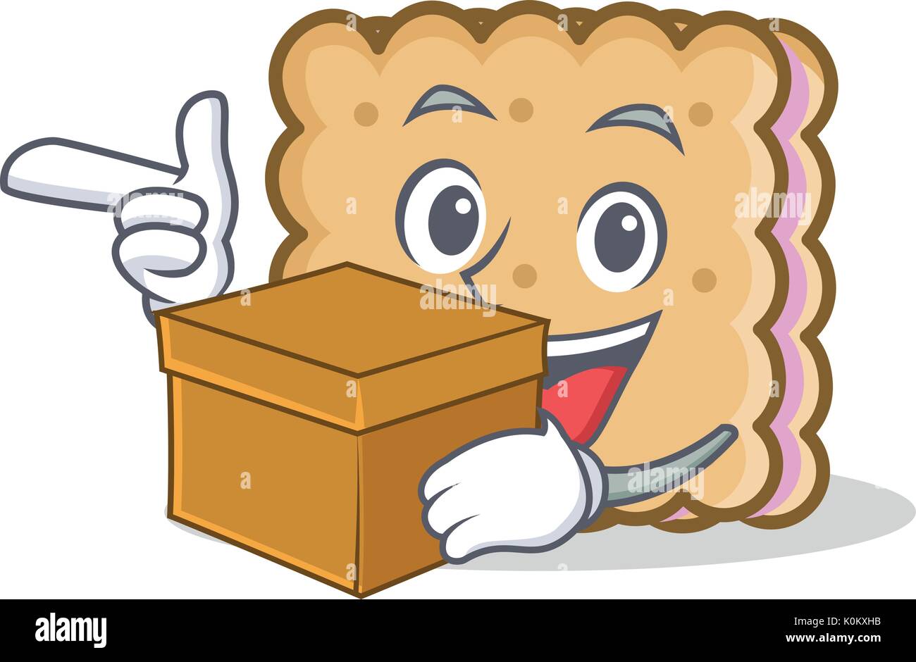 biscuit cartoon character style with box Stock Vector Image & Art - Alamy