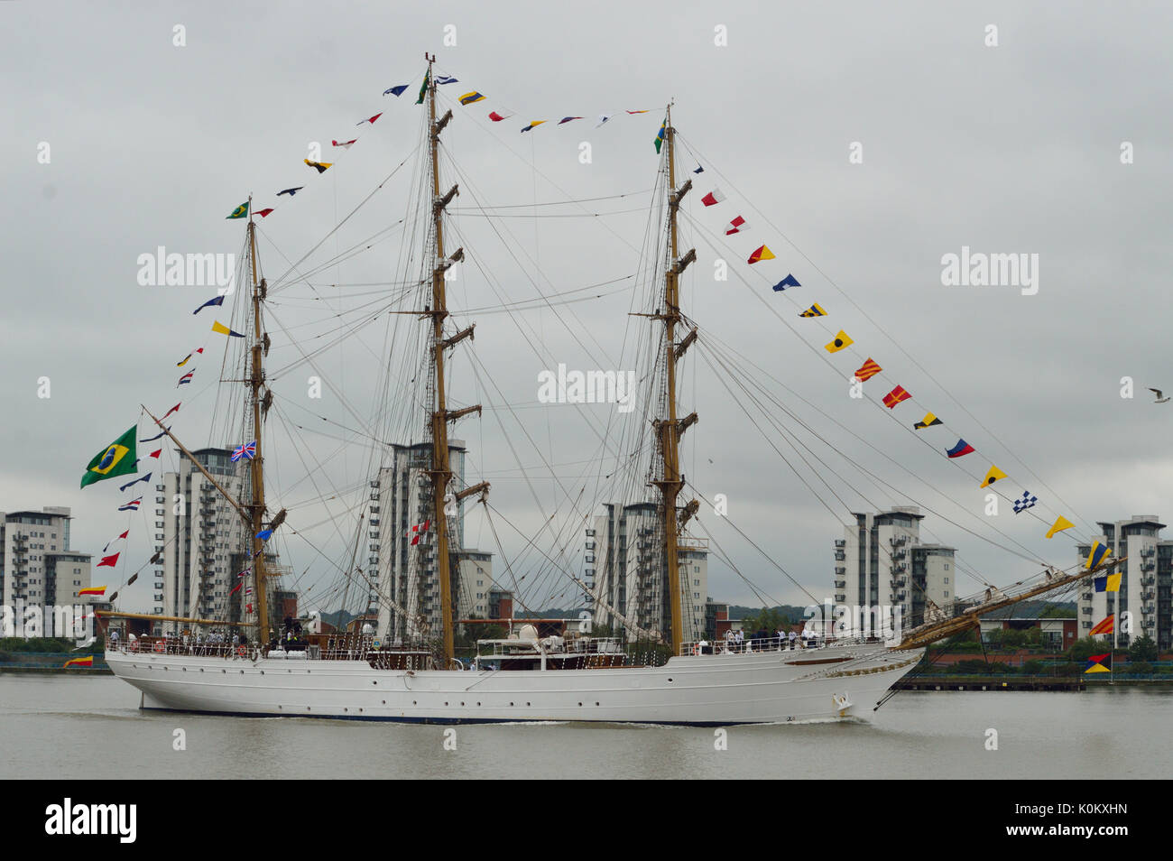 London, UK, 21st August 2017 Brazilian Navy Sail Training Ship NVe ...