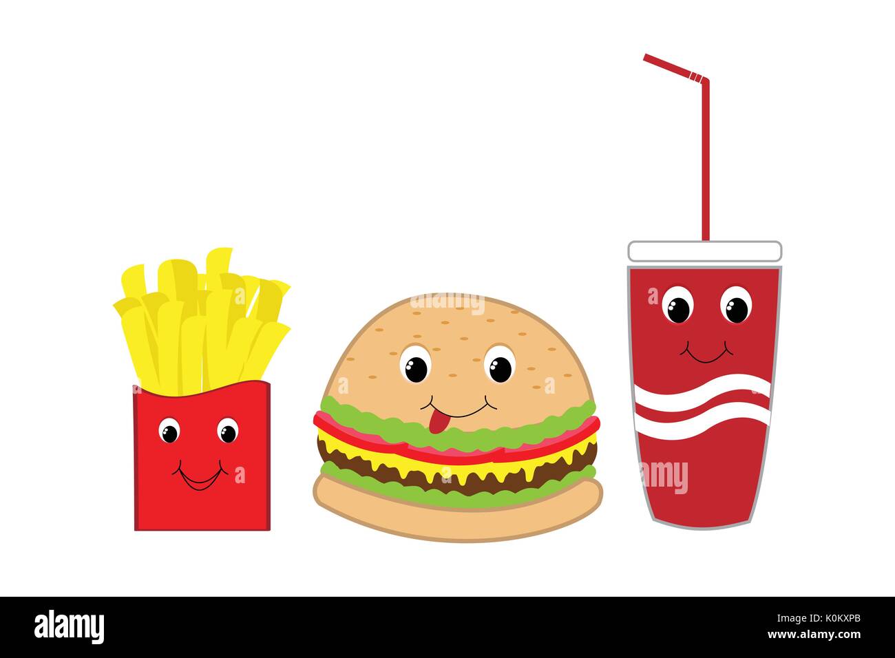Hamburger fries cold drink Stock Vector Images - Alamy