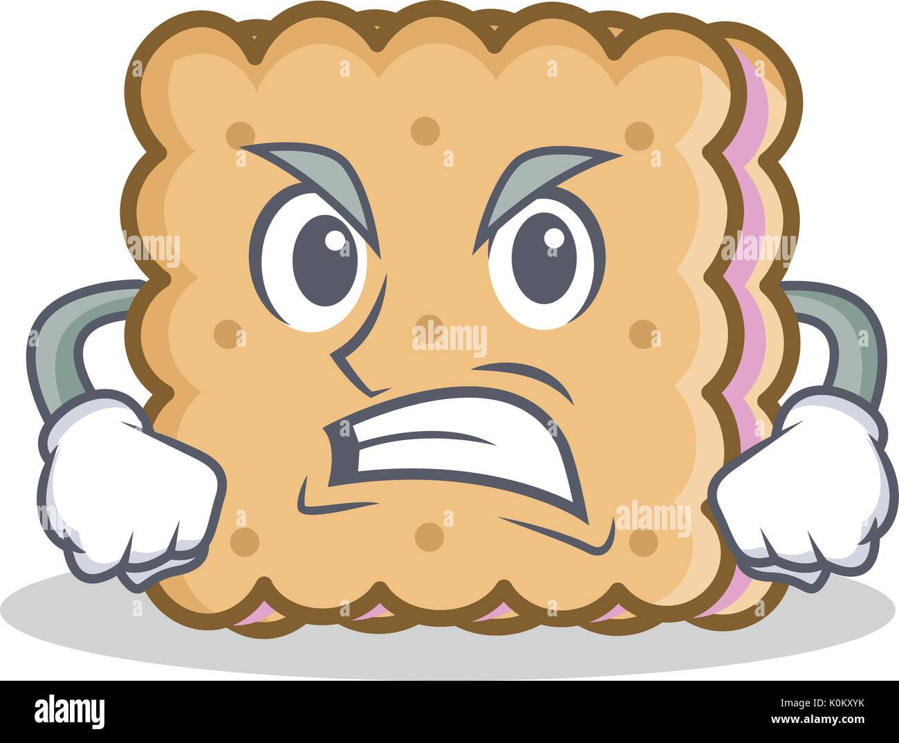Angry biscuit cartoon character style Stock Vector Image & Art - Alamy