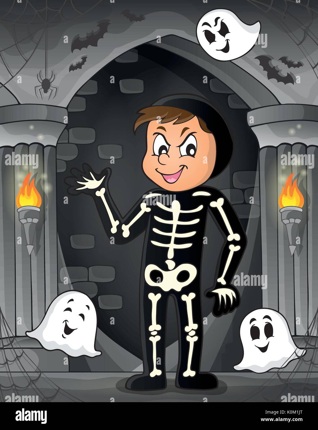 Boy in Halloween costume theme image 1 - eps10 vector illustration ...