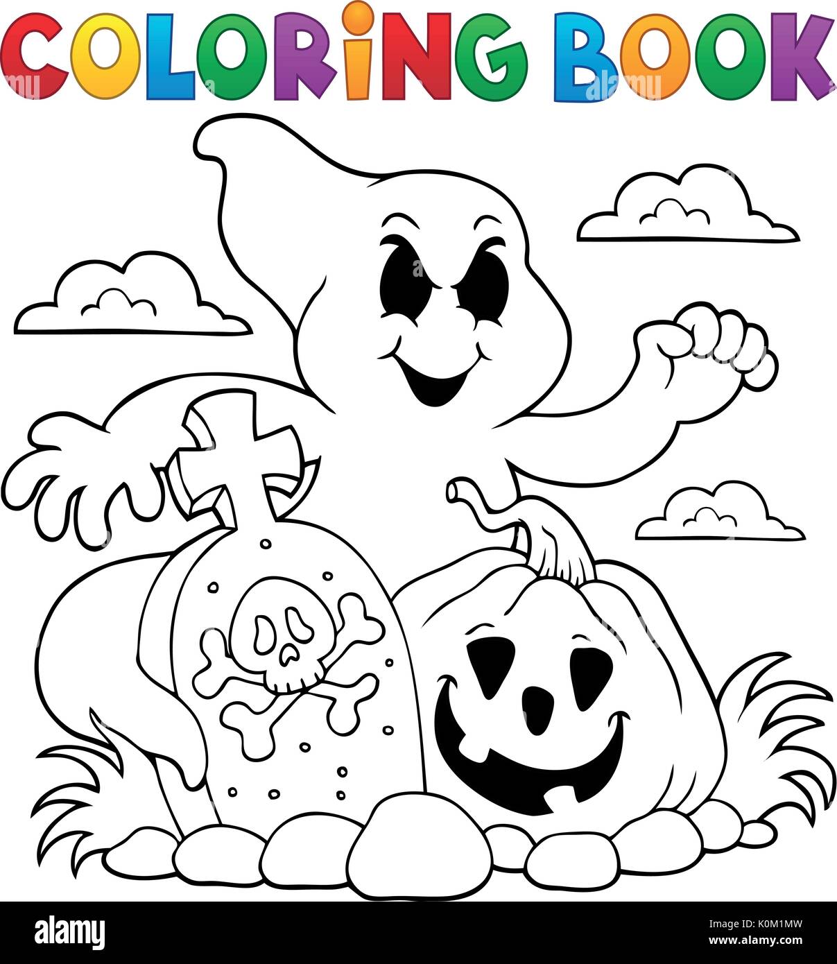 Coloring book ghost subject - eps10 vector illustration Stock Vector ...